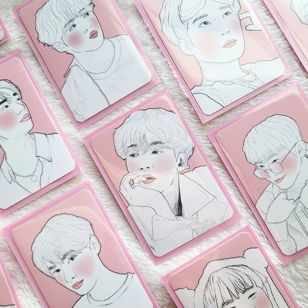 SVT DRAWING PHOTOCARDS Seventeen Hand Drawn Pcs Kawaii Cute Art Kpop ...