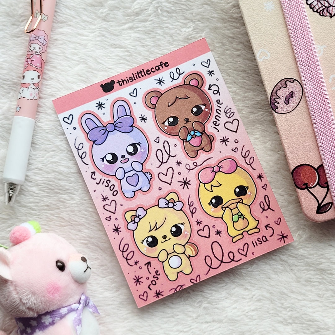 BLACKPINK ANIMAL Stickers Bp Black Pink Sticker Sheet Journal ...