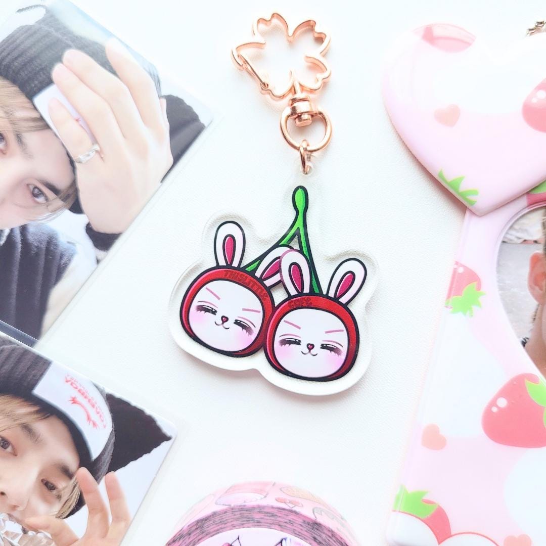 CHEOL CHERRY KEYCHAIN | Acrylic Keychains | Cute Kawaii Japanese Svt ...