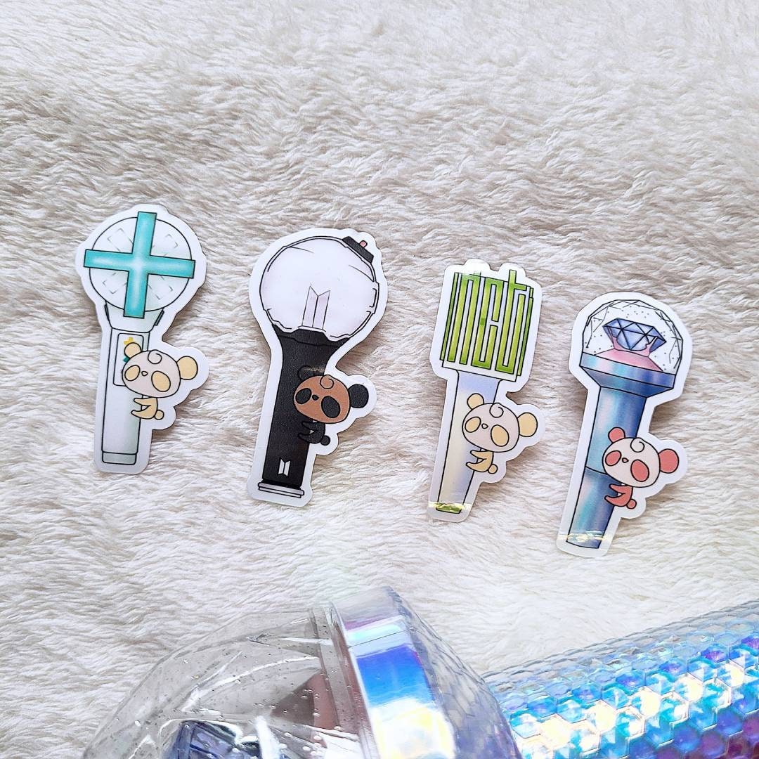 PANDA KPOP LIGHTSTICK Stickers Kawaii Cute K-pop Fanmade - Etsy