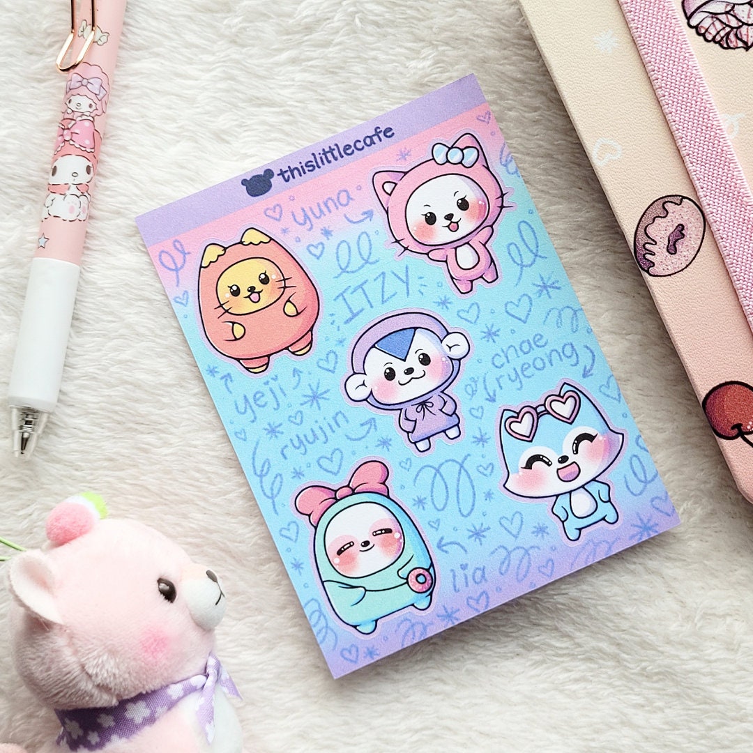 ITZY ANIMAL Stickers Wdzy Sticker Sheet Journal Journaling - Etsy