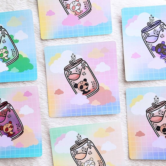 PANDA SODA ART Bundle 4 X 4 Mini Kawaii Panda | Etsy