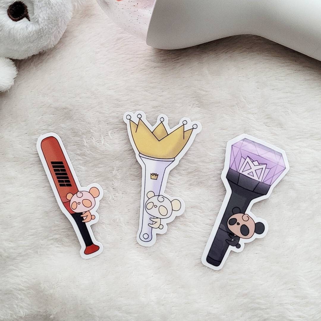 PANDA KPOP LIGHTSTICK Stickers Kawaii Cute K-pop Fanmade - Etsy