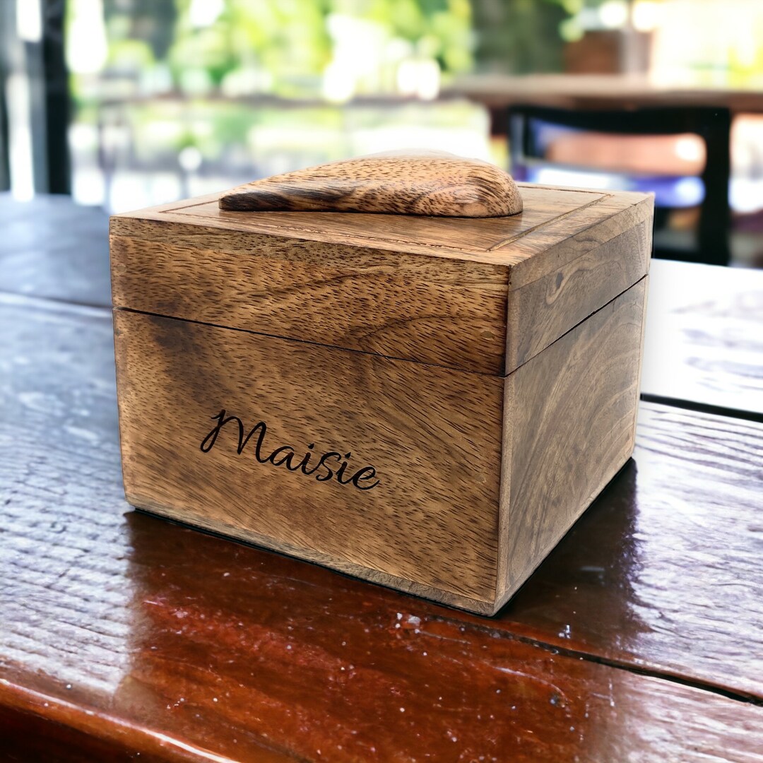 Personalised Large Heart Mango Wood Square Trinket/keepsake Box Wedding ...