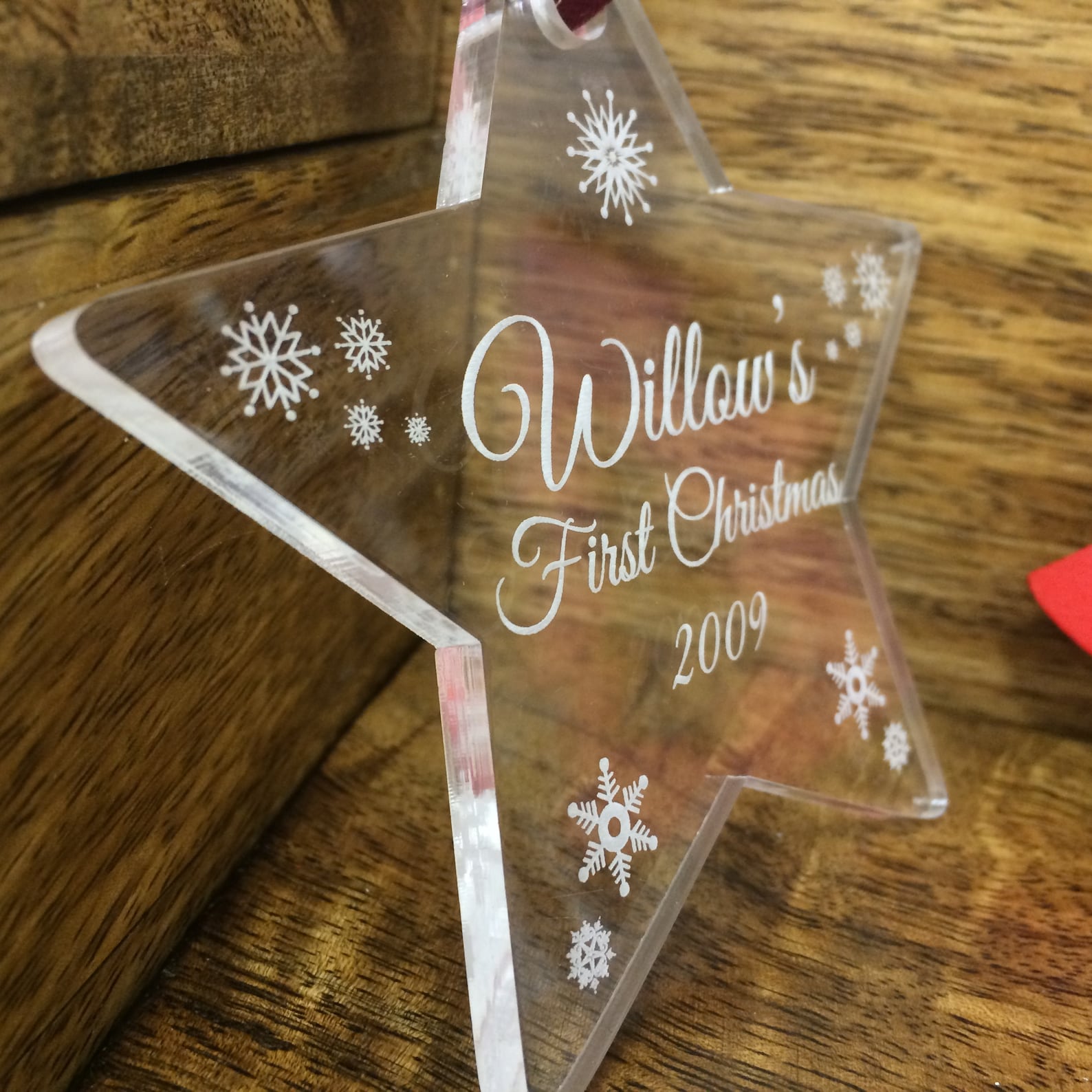 Personalised Christmas Tree Star Bauble Decoration - Etsy UK