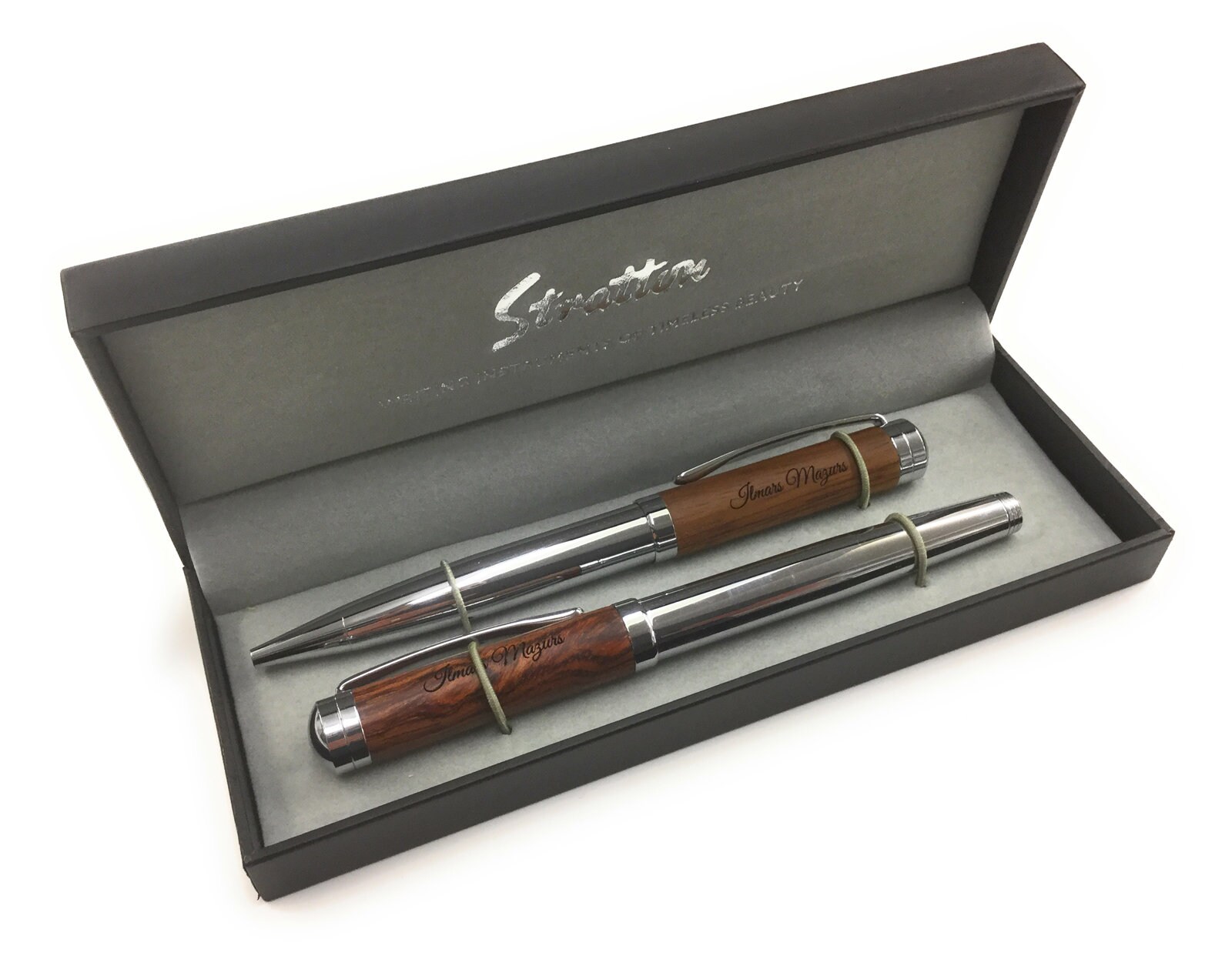 Personalised Wooden Roller Ball & Ball Point Pen Set Custom - Etsy UK