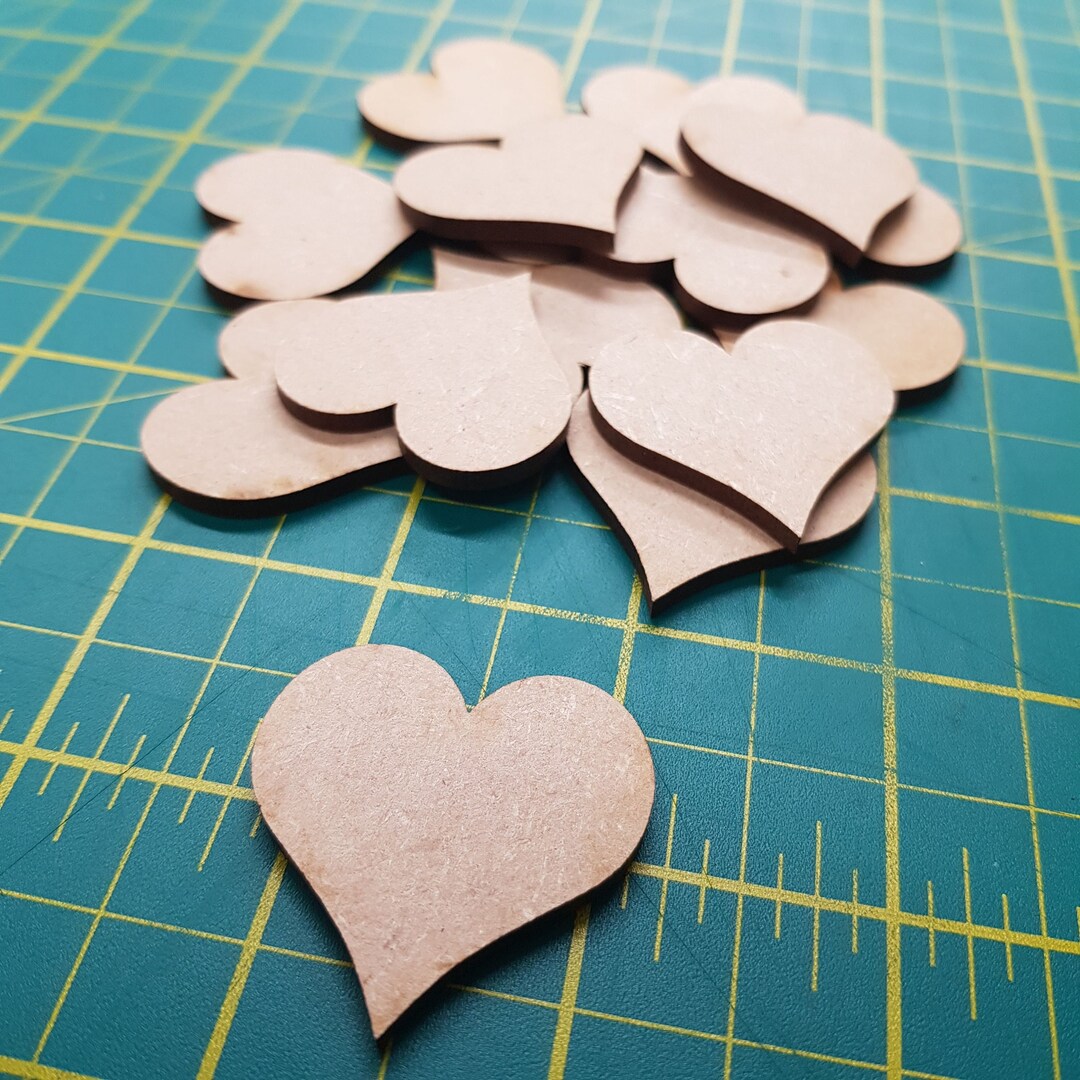 MDF Heart Shapes - 2mm Thick - Crafting - Painting - Embellishment ...