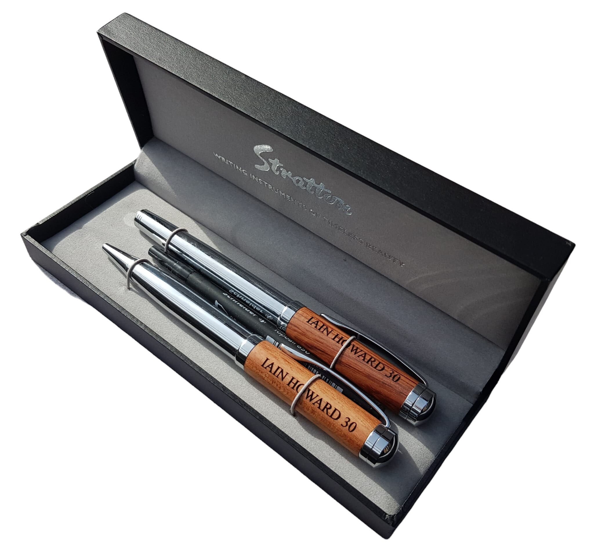 Personalised Wooden Roller Ball & Ball Point Pen Set Custom - Etsy UK
