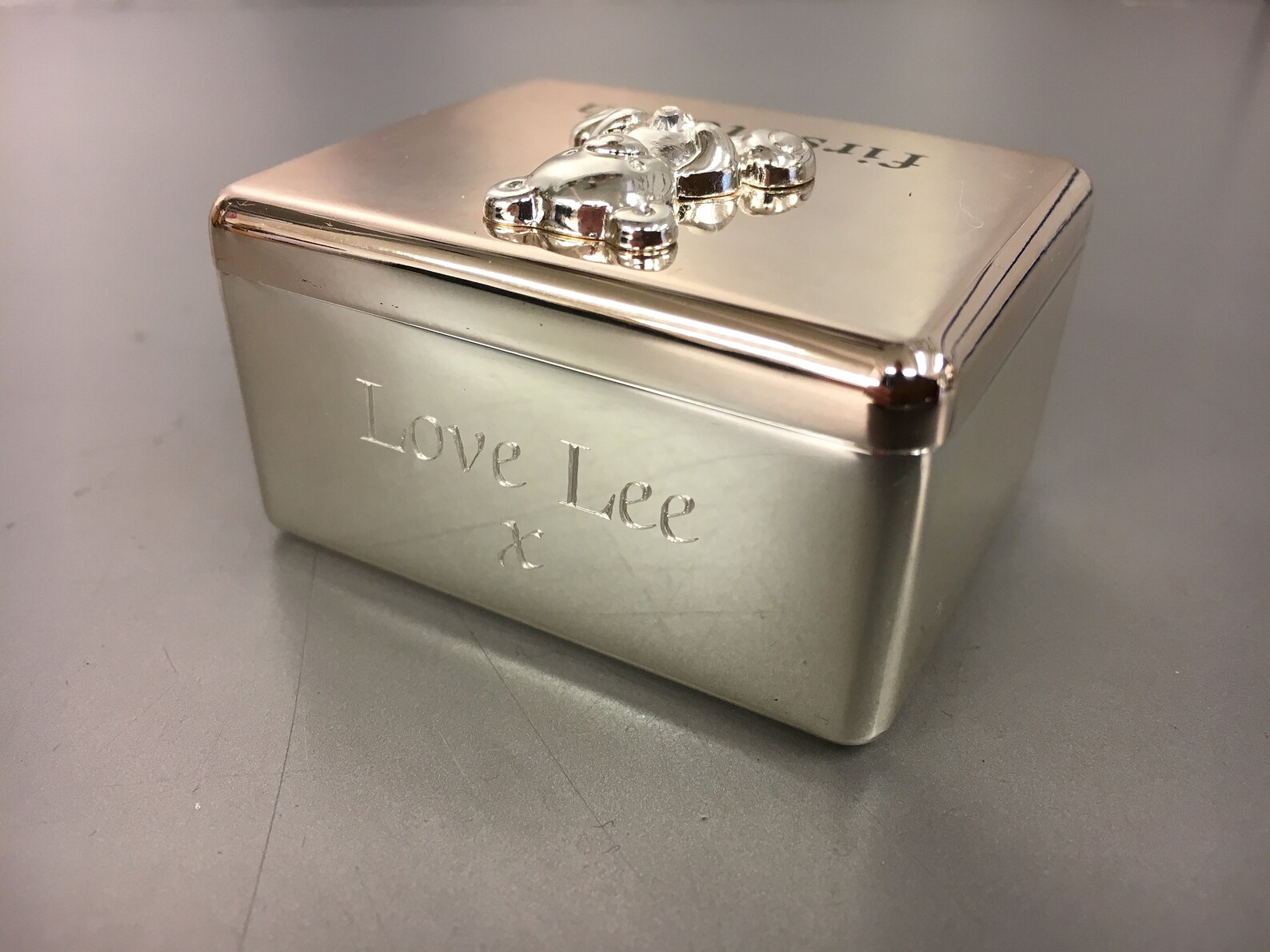 Personalised First Tooth Teddy Bear Keepsake Box- Engraved Christening ...