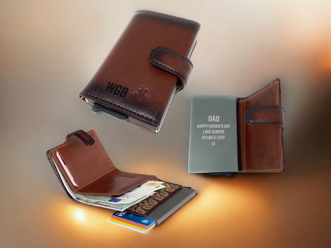 Personalised Luxury RFID Slim Pop Out Ejector Card Luxury Card Wallet ...