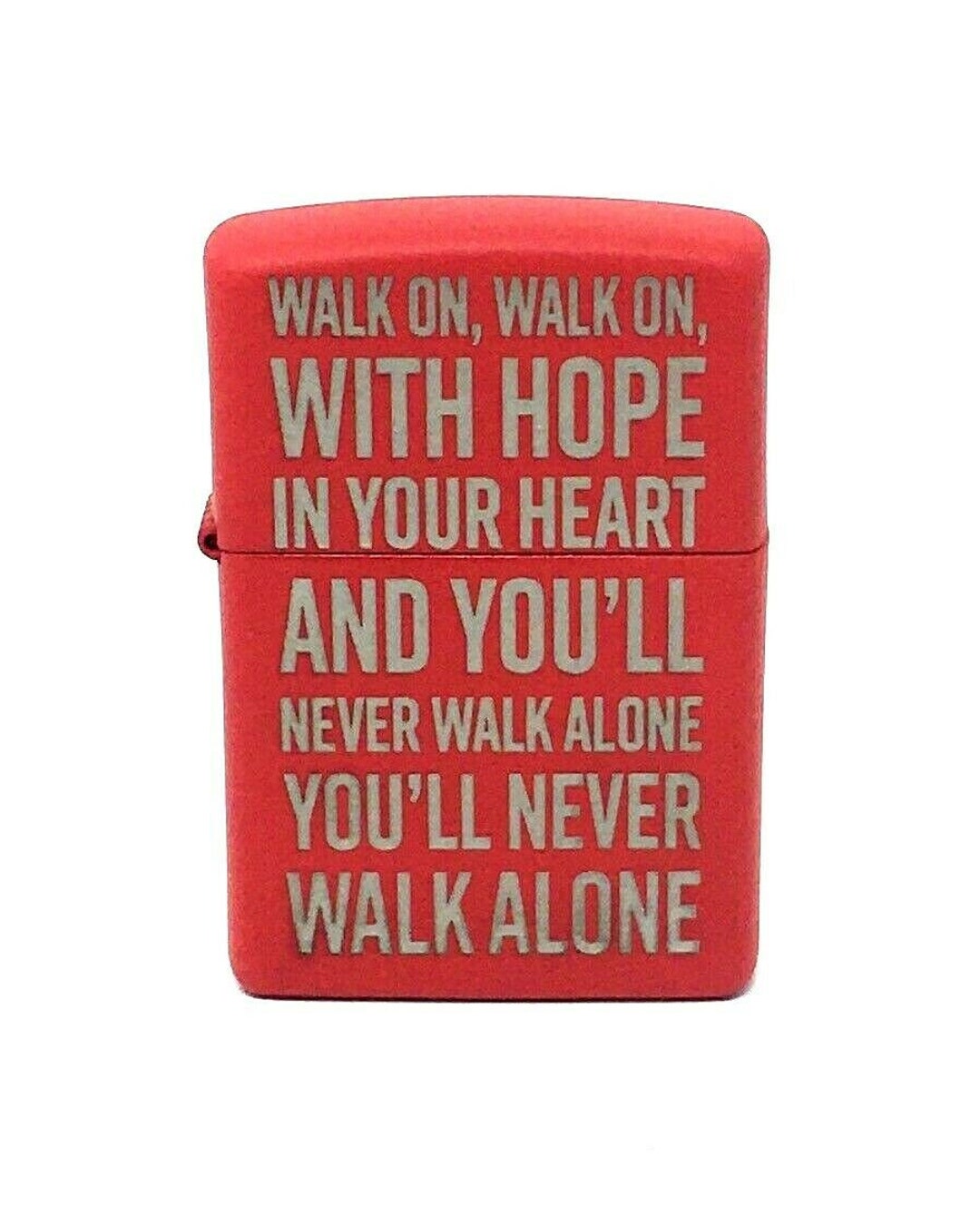 Personalised Never Walk Alone Liverpool F.C Anthem Red Matte Zippo ...