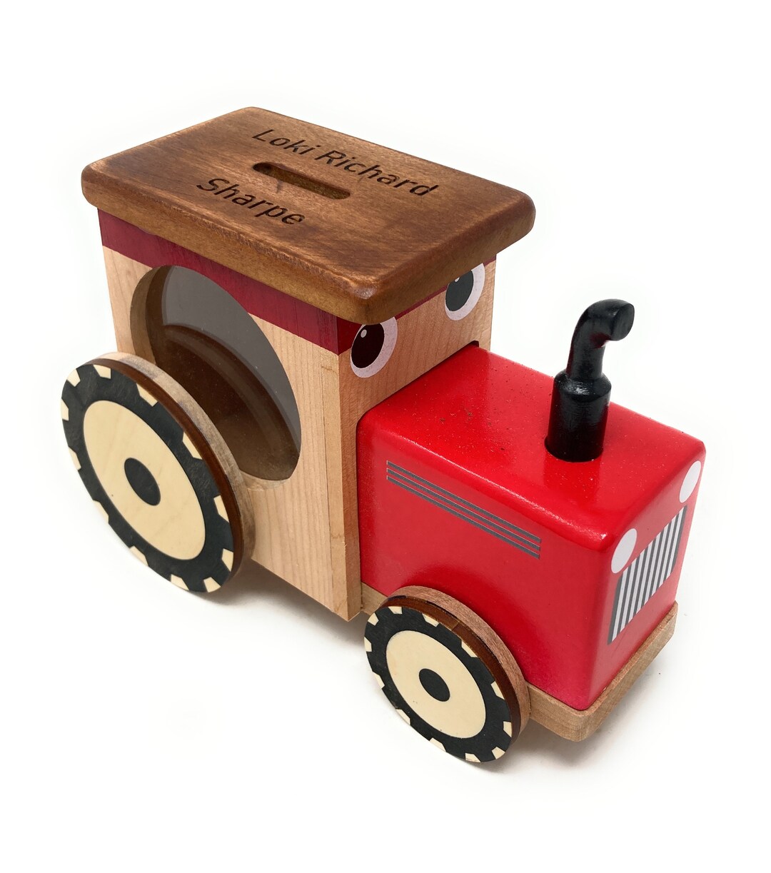 Personalised Wooden Tractor Moneybox,children's Wooden Money Box,new ...