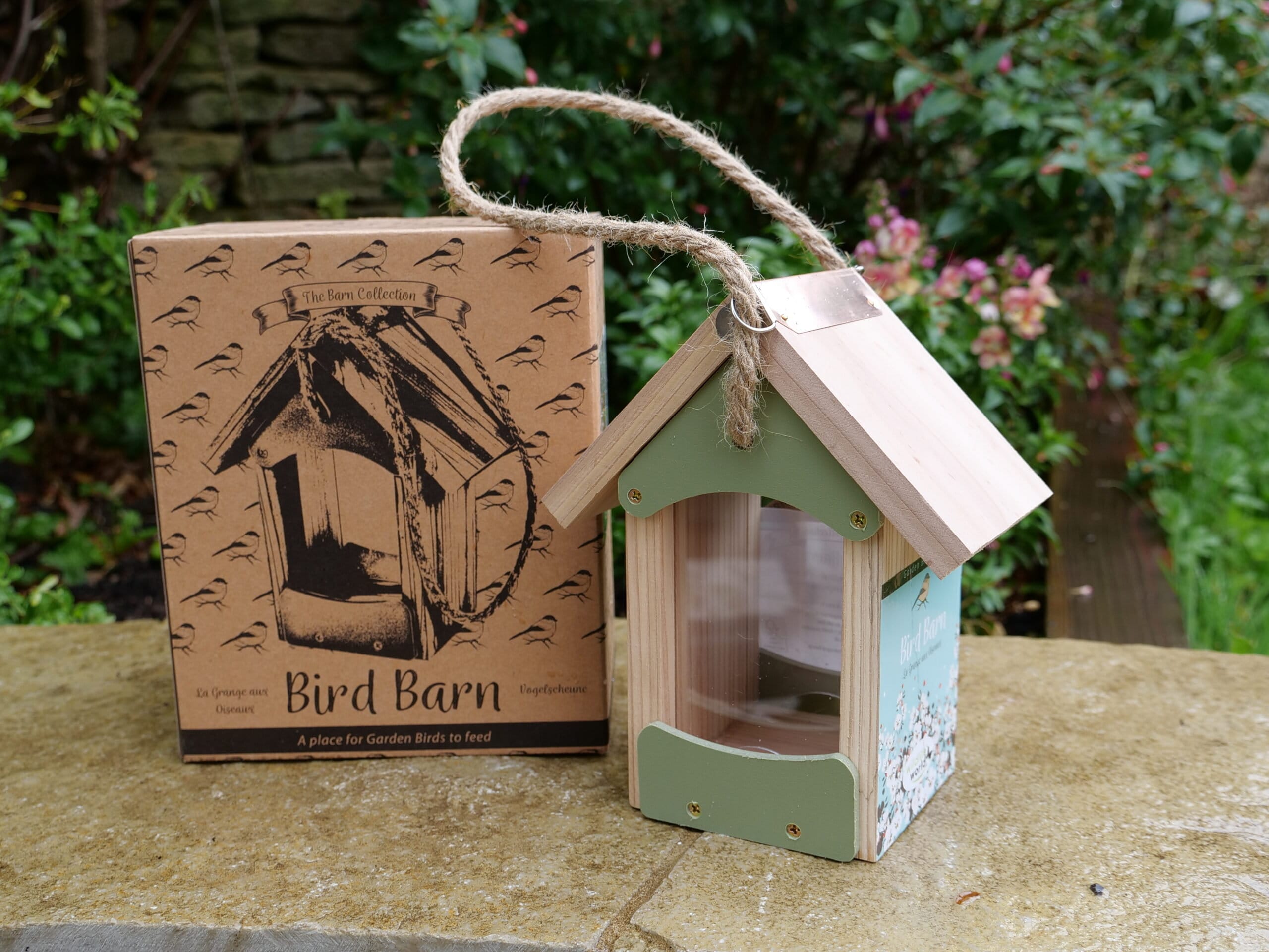 Personalised Bird Feeder – Wooden Bird Barn With Engraved Message Plate ...