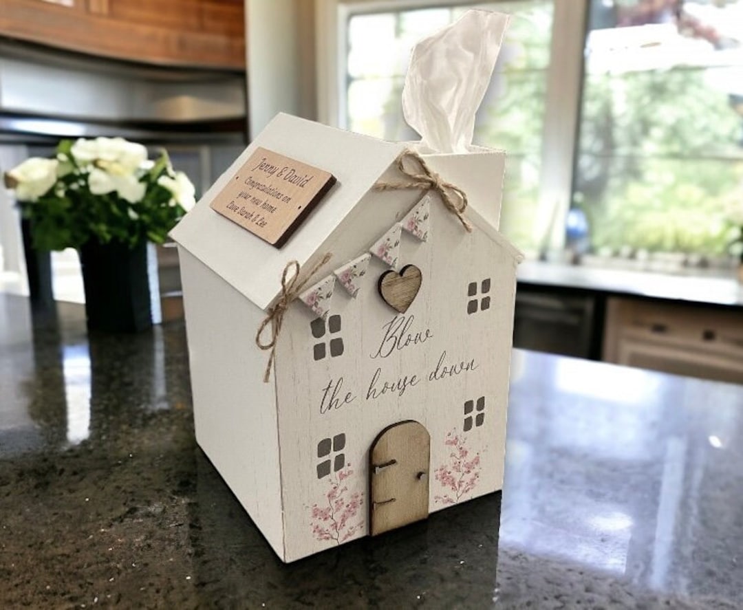 Personalised Rose Cottage House Shaped Tissue Cover Box- Unique New ...