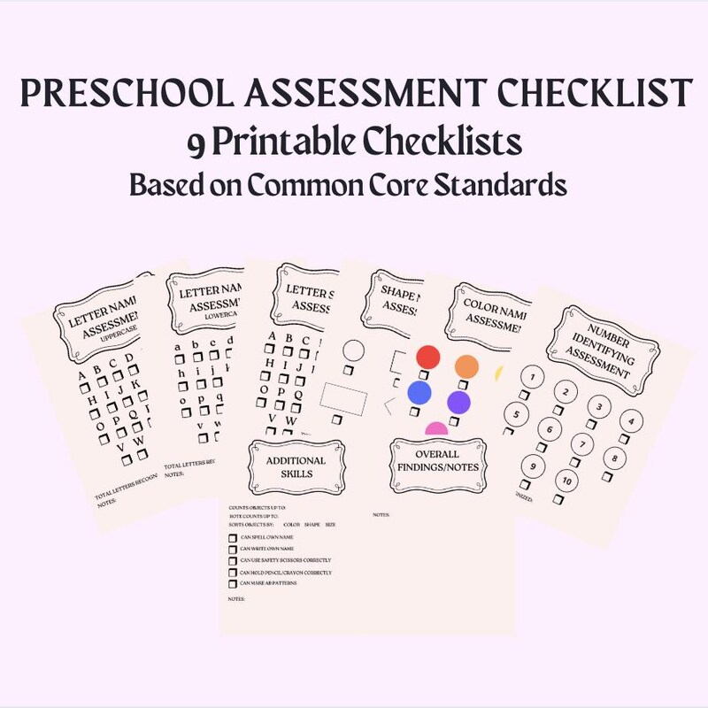Preschool Assessment - Etsy