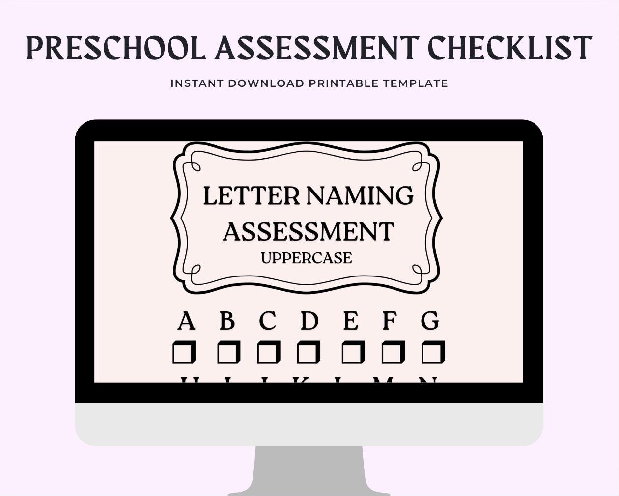 Preschool Assessment Checklist Instant Download, Homeschool Child ...