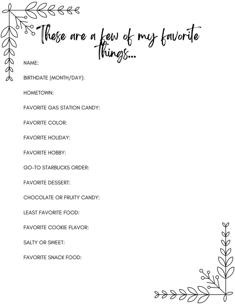 Get to Know Your Staff Worksheet - Etsy