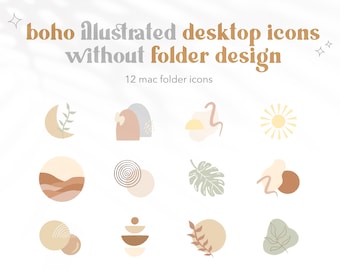 Boho Brown Fall MacBook Folder Icons | Boho Fall Palette | Illustrated ...
