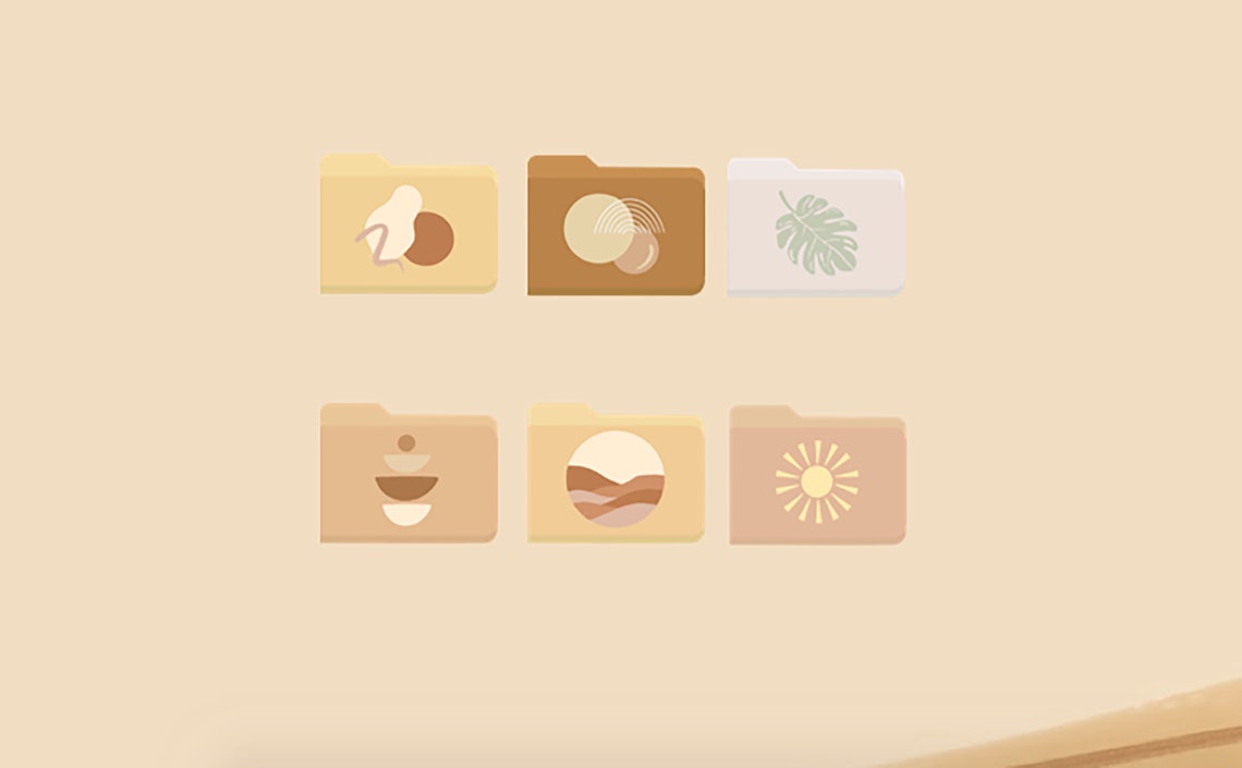 Boho Illustrated MacBook Folder Icons Boho Color Palette Illustrated ...