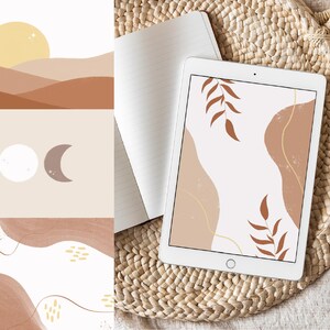 Abstract Boho iPad Wallpaper | 2 Sets of Colors | Digital Wallpaper ...