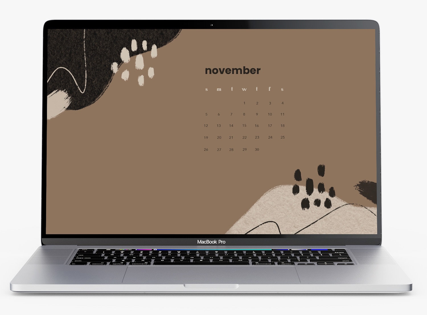 2023 Boho Dark Neutral Designed Monthly Desktop Calendar | Digital ...