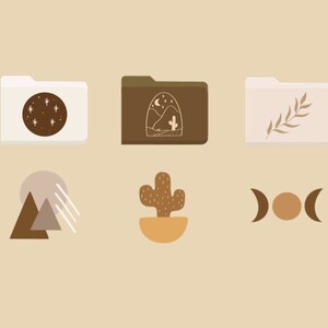 Boho Brown Fall MacBook Folder Icons | Boho Fall Palette | Illustrated ...