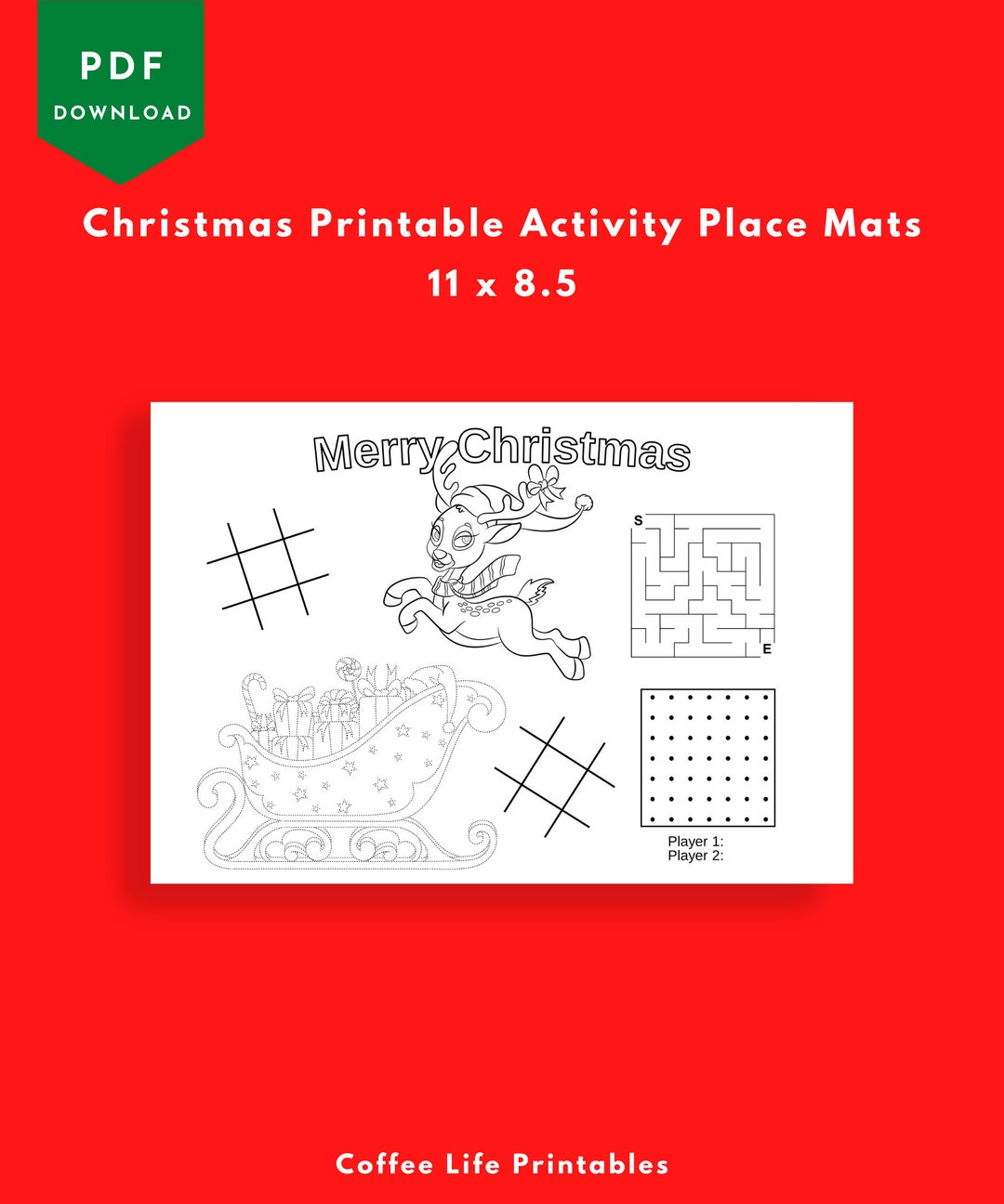Printable Christmas Activity Place Mats - Etsy