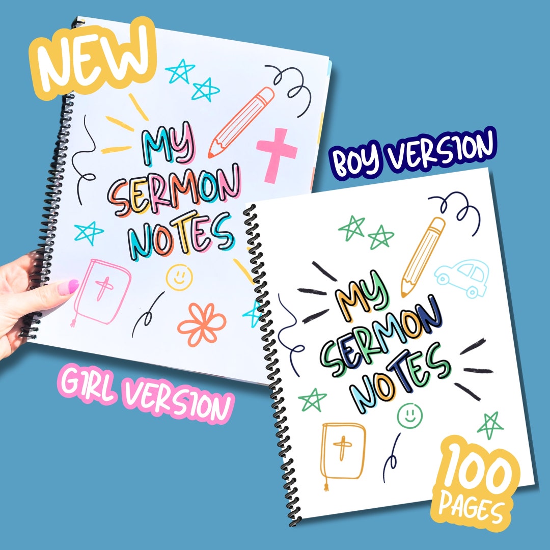 Children's Sermon Journal | Girl & Boy | Notebook | Sermon Notes ...