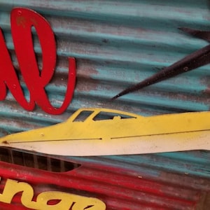 Lakeside Lounge Retro Corrugated Metal Sign Boats Boat Dock Camping ...