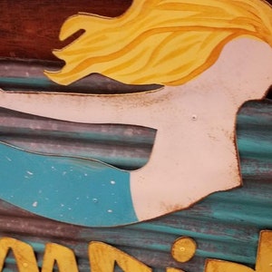 Mermaid Lounge Retro Corrugated Metal Sign, FREE SHIPPING, Boat Dock ...