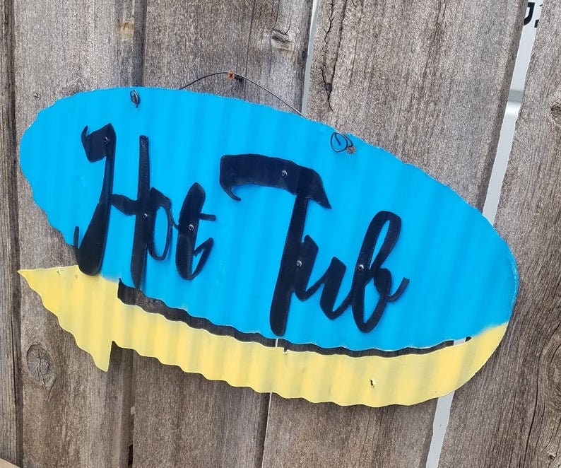 HOT TUB Mid-century Retro Metal Sign/patio/swimming Pool/pool - Etsy