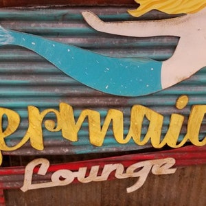 Mermaid Lounge Retro Corrugated Metal Sign, FREE SHIPPING, Boat Dock ...