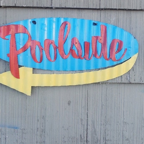 Poolside Mid-century Retro Metal Sign/hot Tub/patio/swimming - Etsy