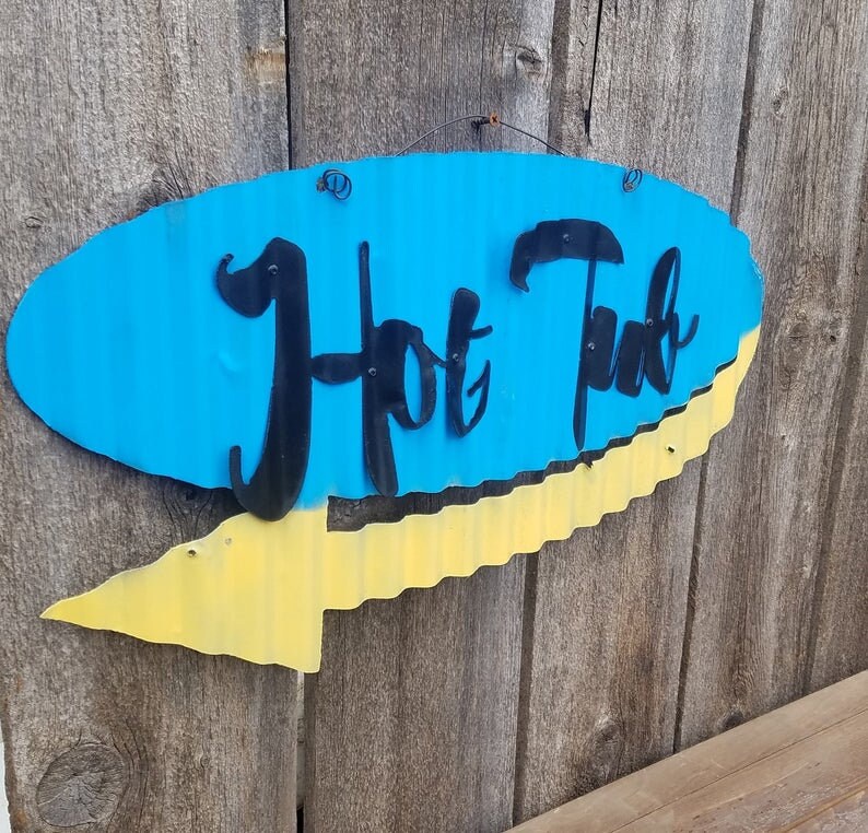 HOT TUB Mid-century Retro Metal Sign/patio/swimming Pool/pool - Etsy