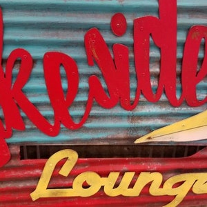Lakeside Lounge Retro Metal Sign, Rustic Lake House Decor - Etsy