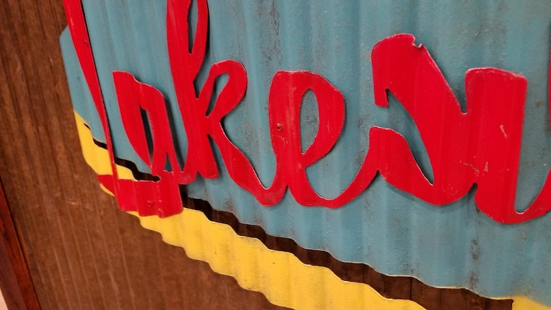 Lakeside Mid-century Retro Metal Sign/cabin/fishing/lodge/boat - Etsy