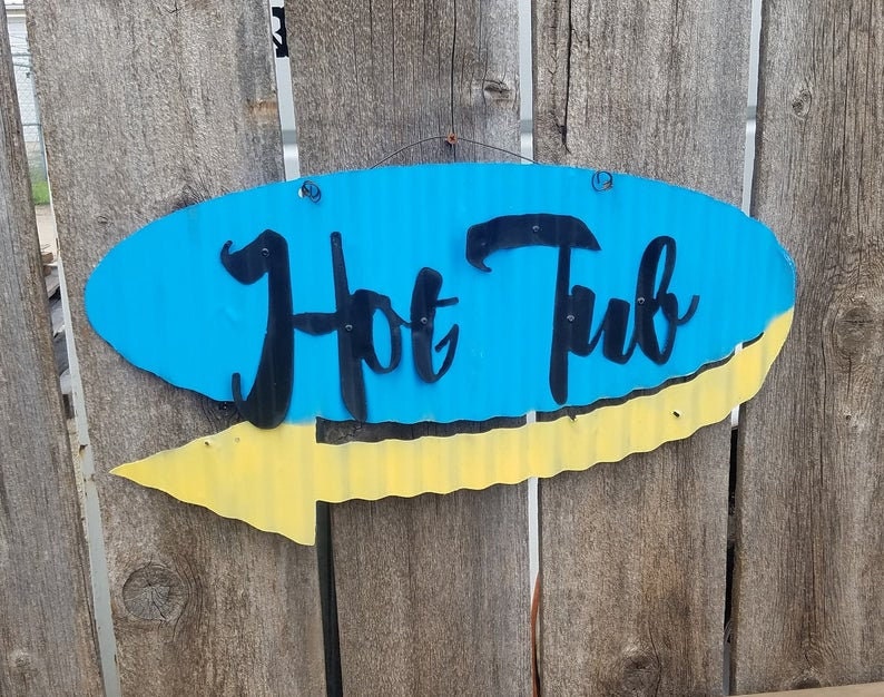 HOT TUB Mid-century Retro Metal Sign/patio/swimming Pool/pool - Etsy