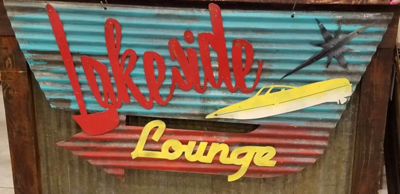 Lakeside Lounge Retro Corrugated Metal Sign Boats Boat Dock - Etsy