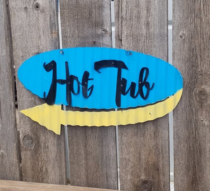 HOT TUB Mid-century Retro Metal Sign/patio/swimming Pool/pool - Etsy