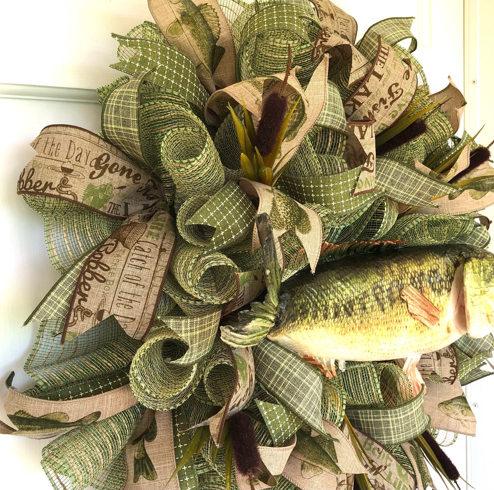 Fishing Wreath Rustic Fishing Decor Man Cave Decor - Etsy