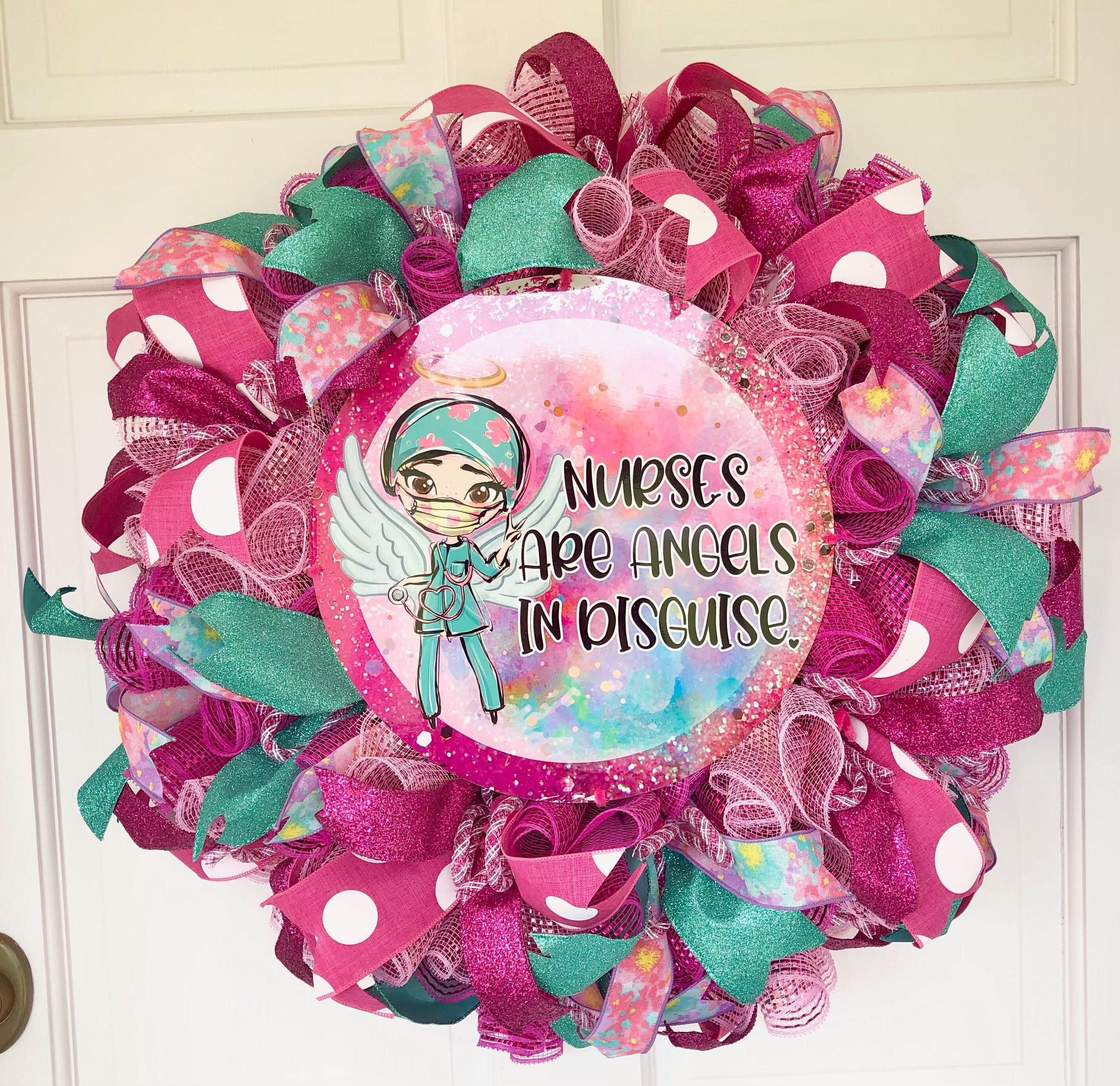 Nurse Wreath, Nurses Are Angels in Disguise, Nurse Appreciation, Nurse ...