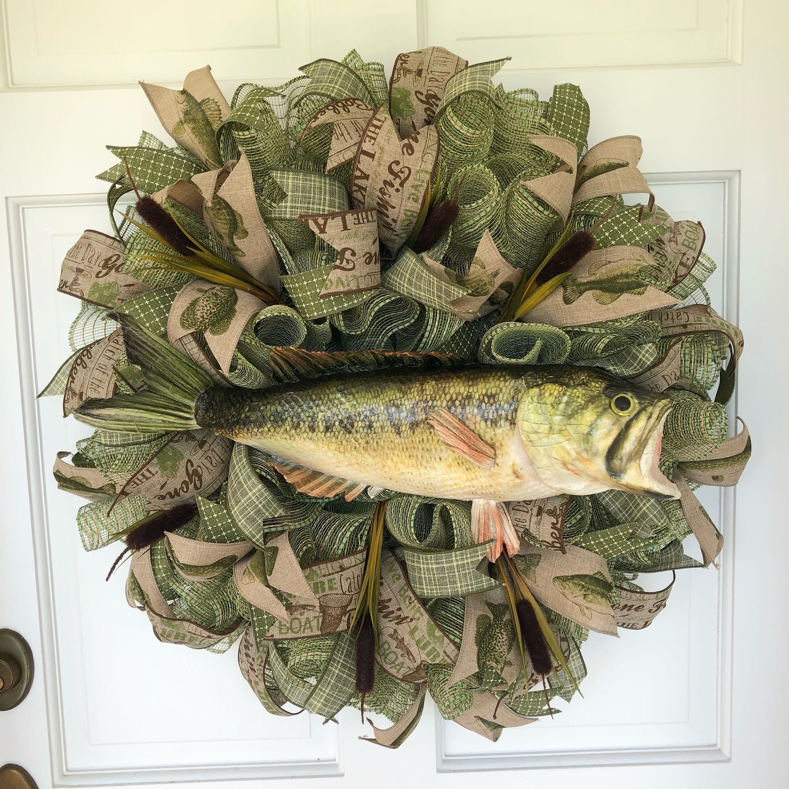 Fishing Wreath Rustic Fishing Decor Man Cave Decor - Etsy