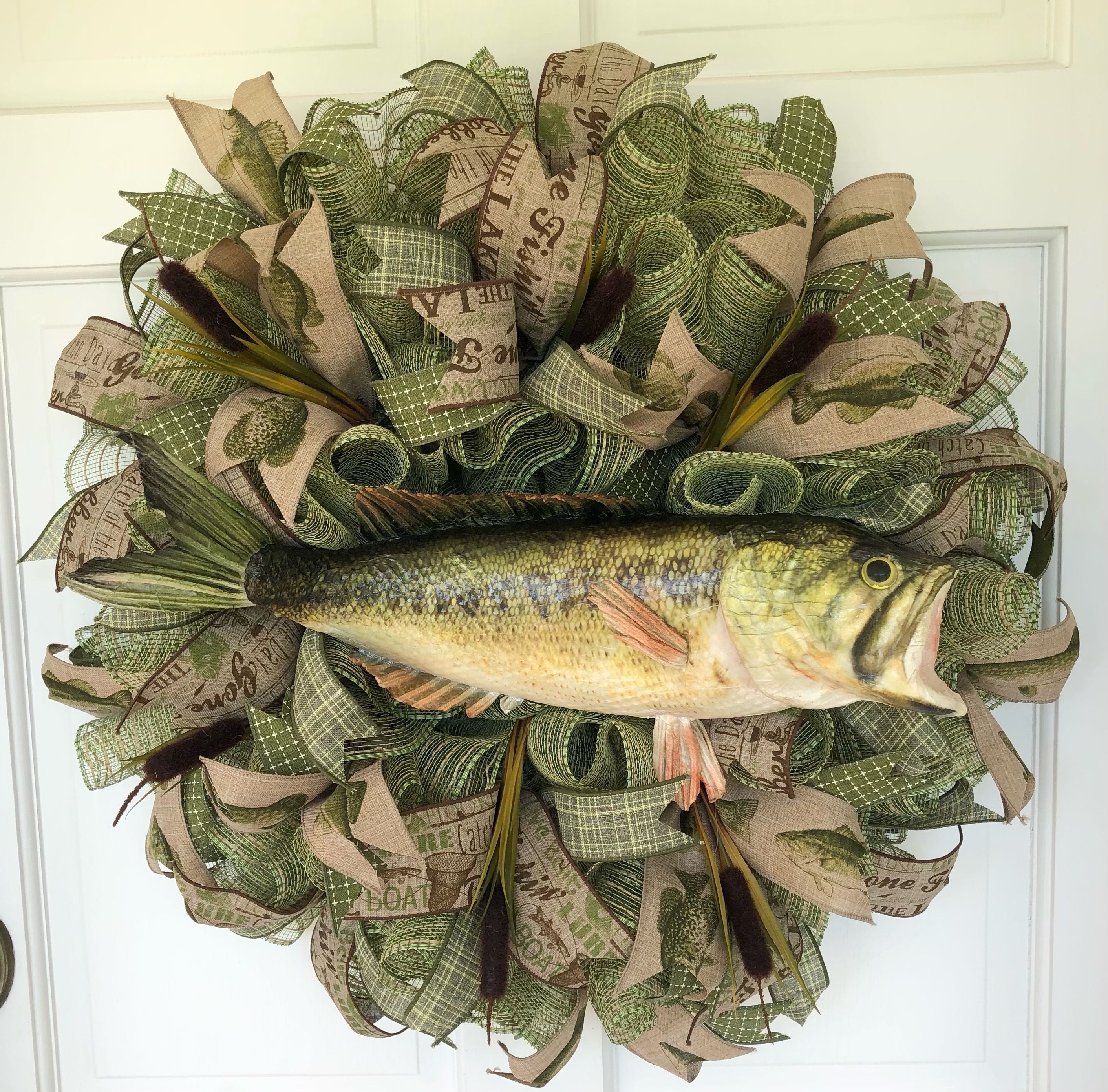 Fishing Wreath Rustic Fishing Decor Man Cave Decor - Etsy