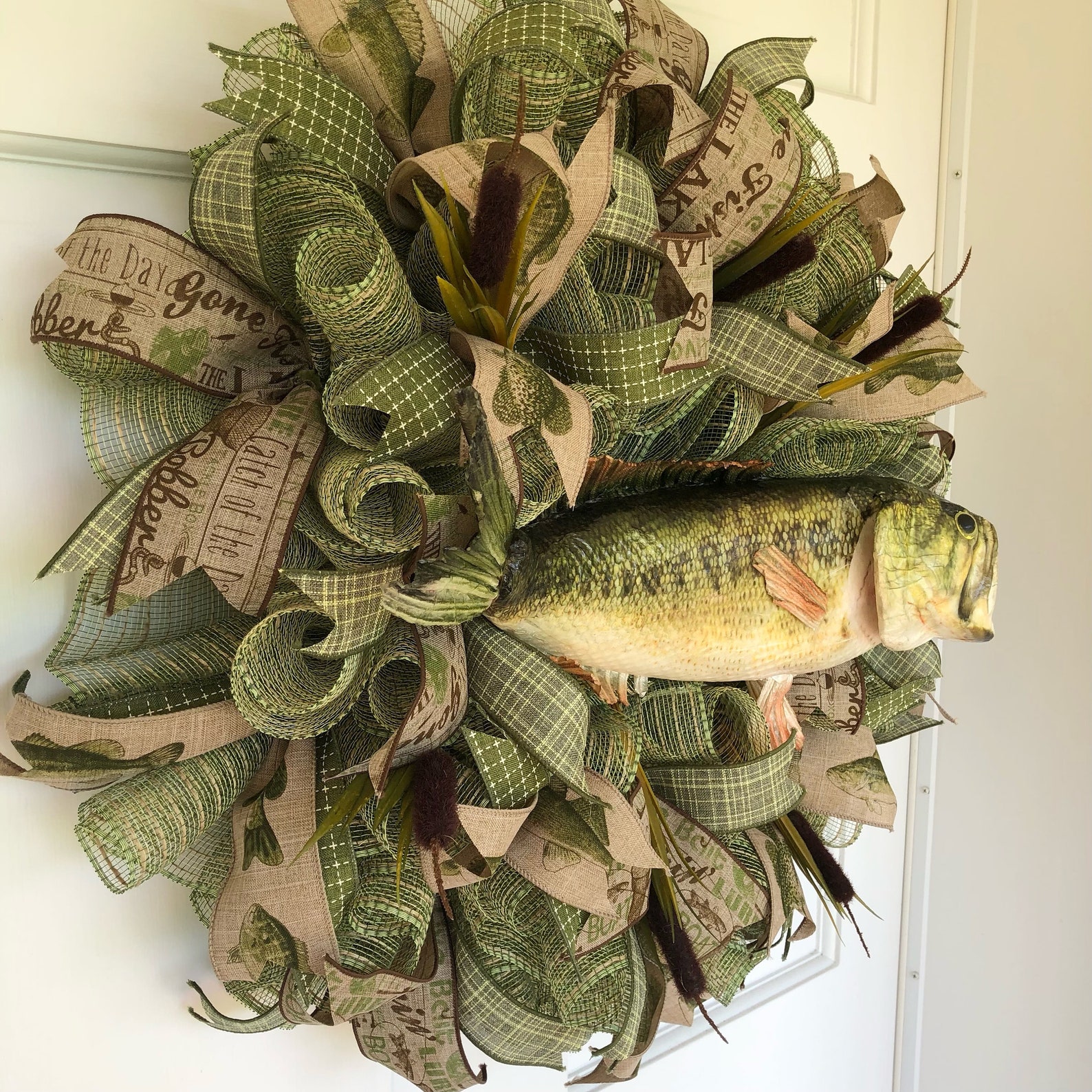 Fishing Wreath Rustic Fishing Decor Man Cave Decor - Etsy