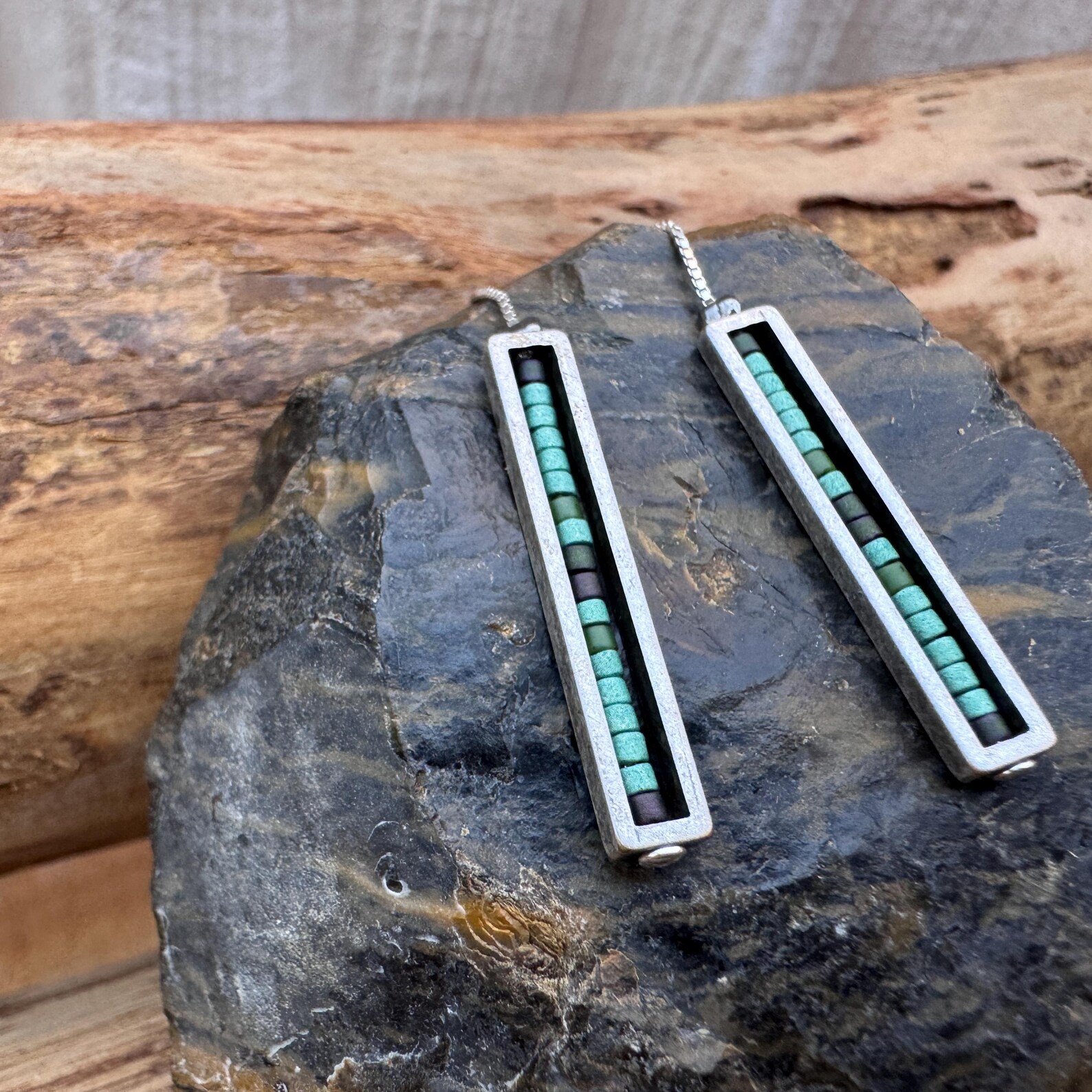 Handmade Modern Western Bar Threader Earrings .925 Sterling Silver - Etsy