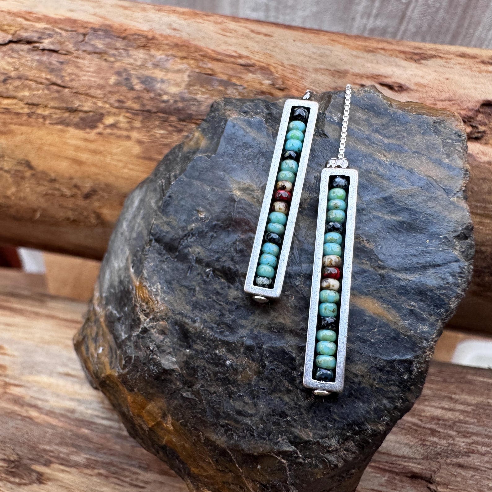 Handmade Modern Western Bar Threader Earrings .925 Sterling Silver - Etsy