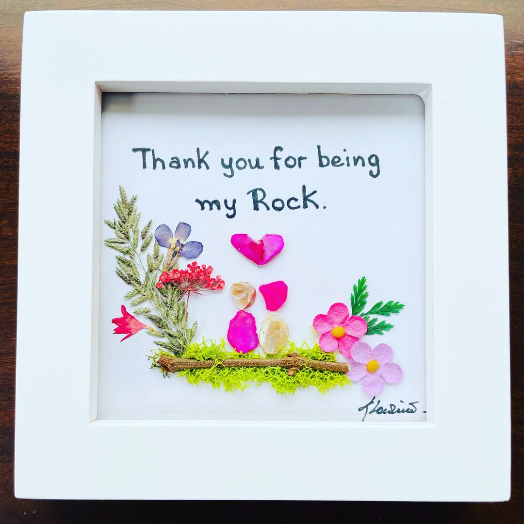 Handmade Pebble Art thank You for Being My Rock.friends Gift, Love Gift ...
