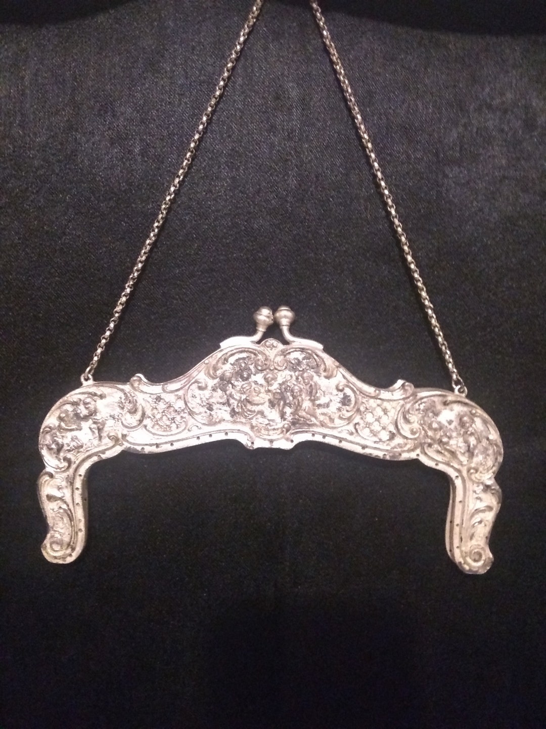 Ornate Silver Purse Topper/craft Purse Topper/antique Silver - Etsy