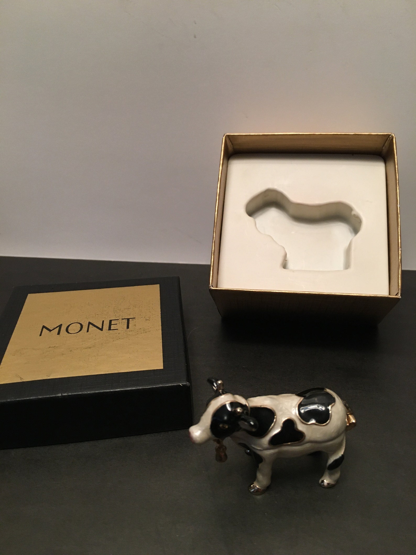 MONET Cow Trinket Box/metal Cow Trinket Box/magnetic Cow - Etsy