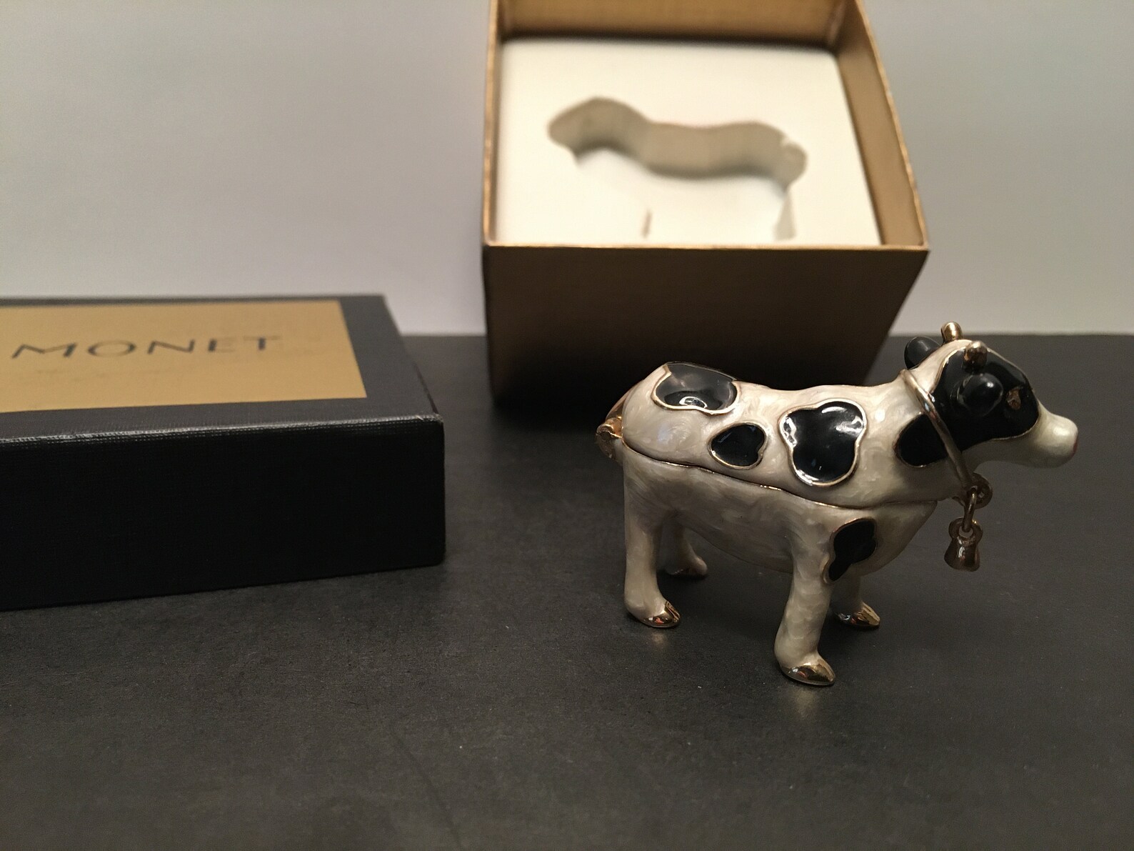 MONET Cow Trinket Box/metal Cow Trinket Box/magnetic Cow - Etsy